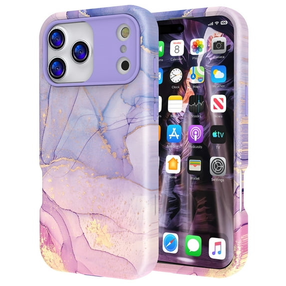 Compatible with iPhone 15 Pro Max Marble Print Pattern Case, Hybrid ...