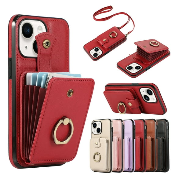 Compatible with iPhone 15 Wallet Case, PU Leather Case with Card Holder ...