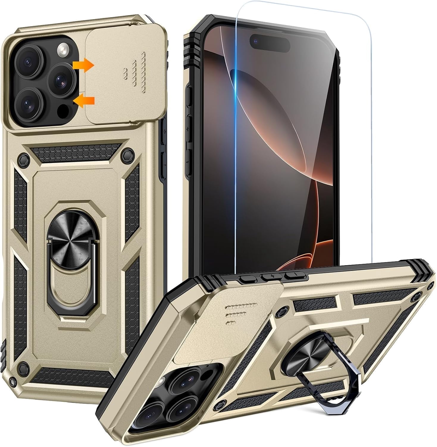 Compatible for iPhone 16 Case with Screen Protector - Slide Camera ...