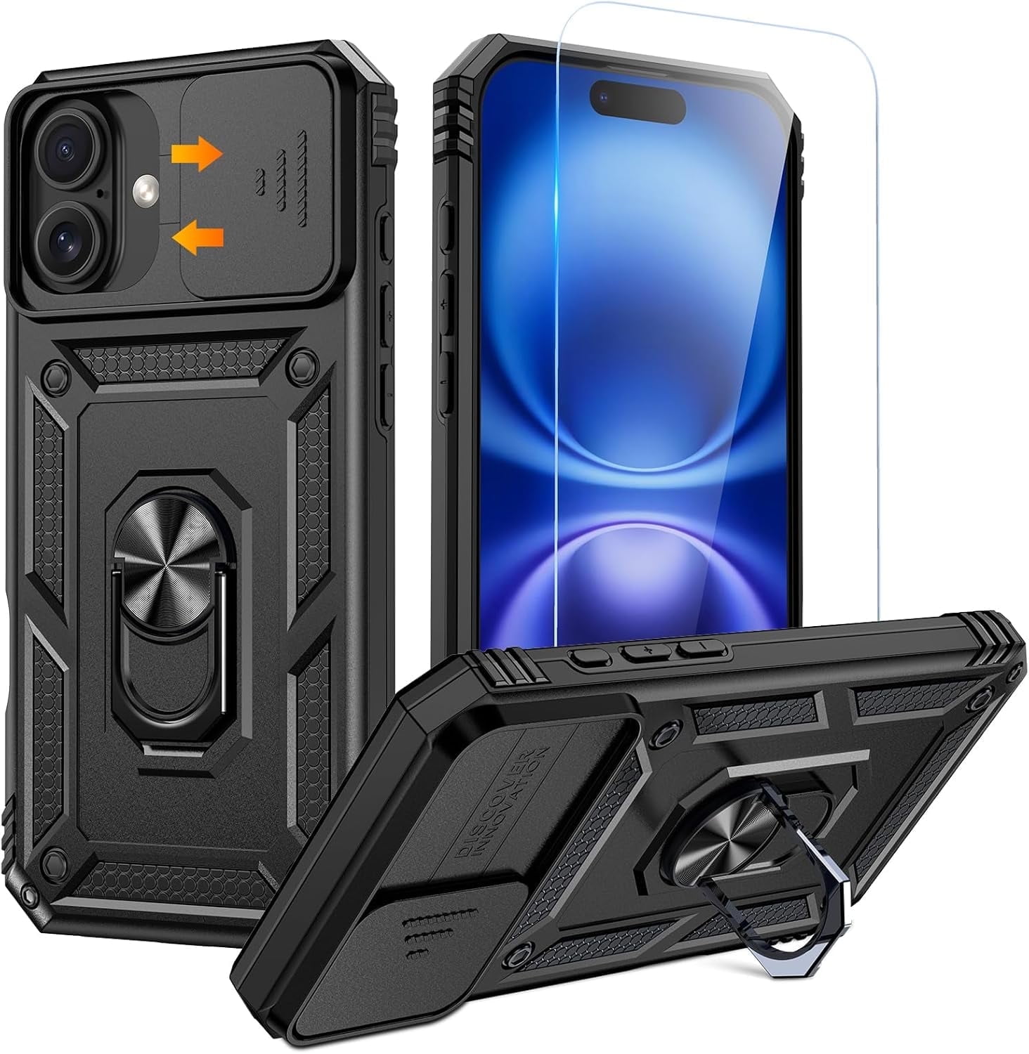 Compatible for iPhone 16 Case with Screen Protector - Slide Camera ...