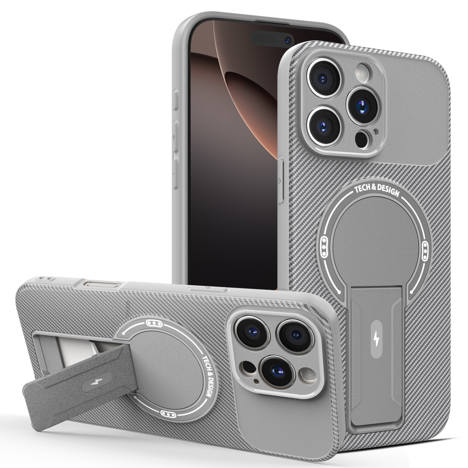 Compatible for iPhone 16 Plus Magnetic Case, Carbon Fiber Texture Case ...