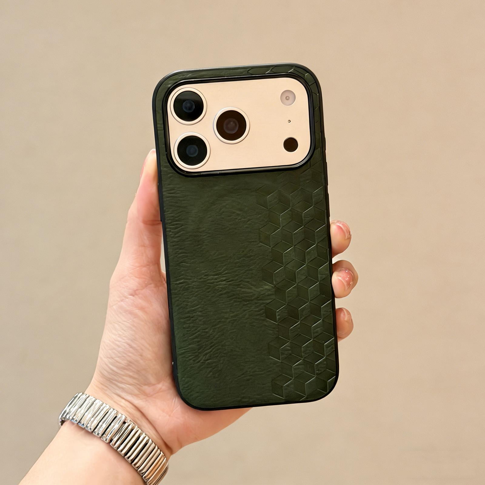 Compatible for iPhone 16 Plus Magnetic Case, Grid Pattern PU Leather ...