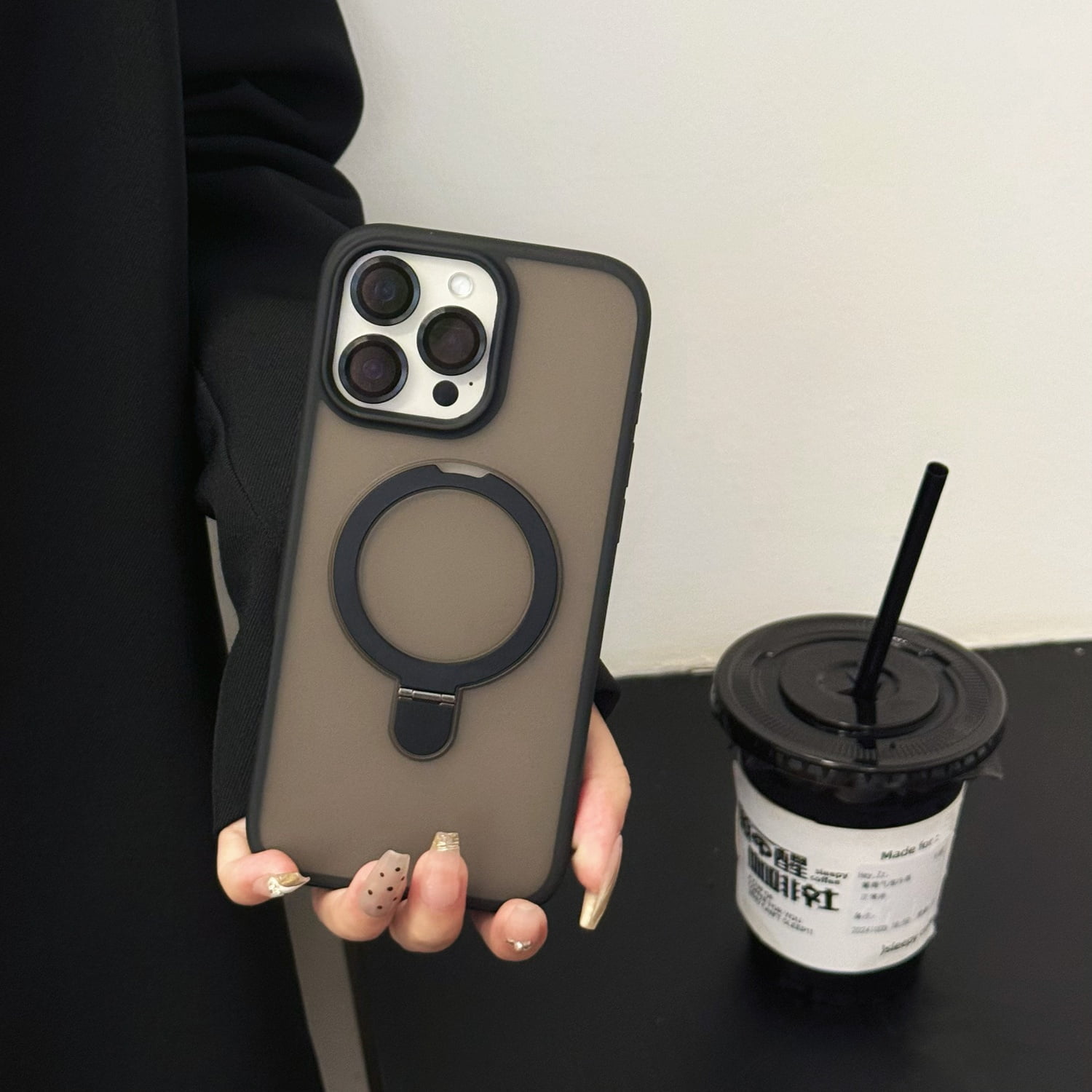 Compatible with iPhone 16 Pro Case with Invisible Magnetic O-Ring Stand ...