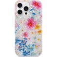 Compatible for iPhone 16 Pro Case for Women, Cute Sparkle Floral Print ...