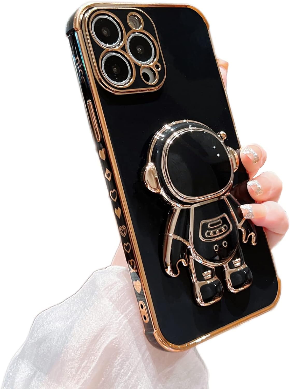 Compatible with iPhone 16 Pro Max Case with Astronaut Hidden Stand ...