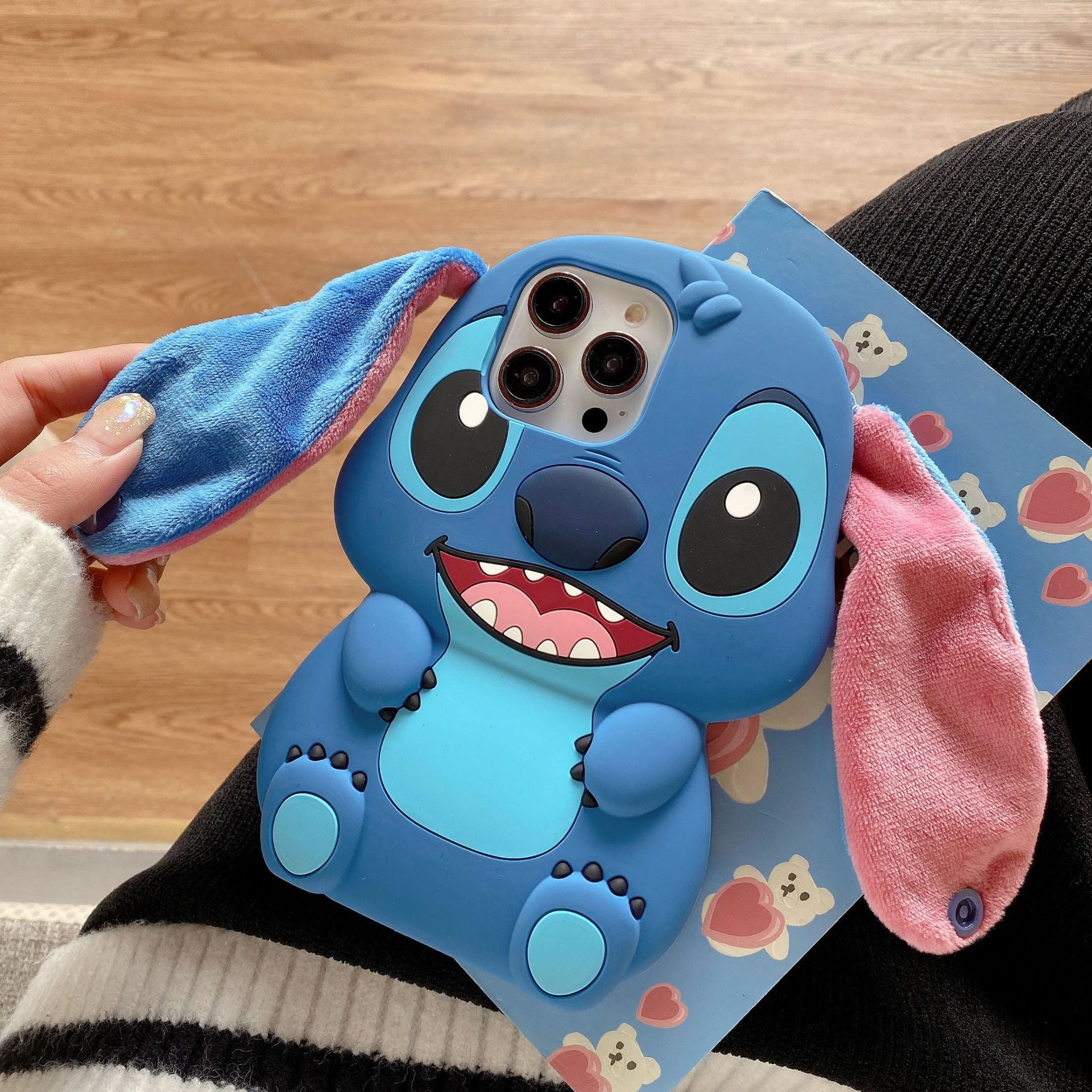 Compatible iPhone 16 Pro Plush Ears Stitch Cute Cartoon Female Phone ...
