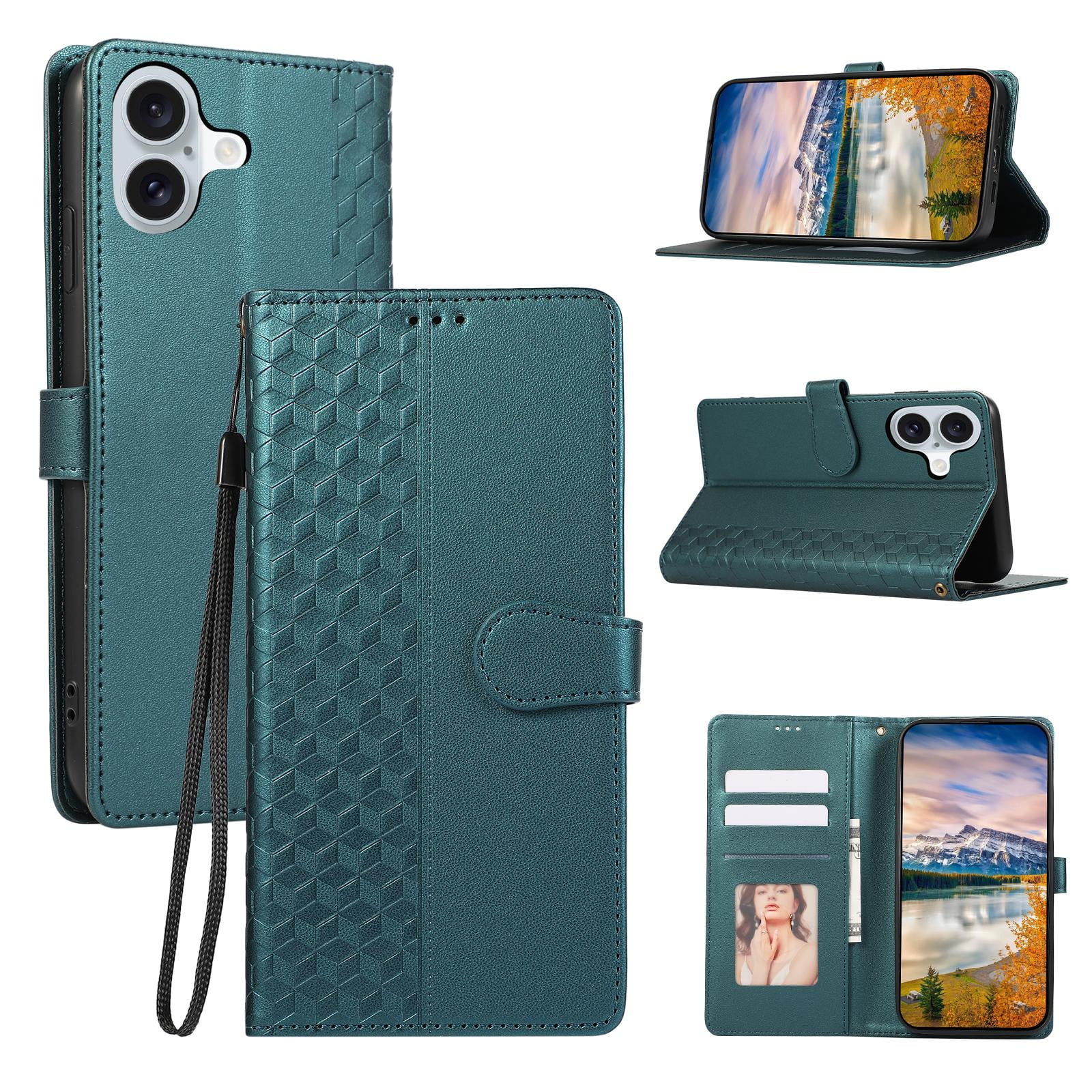 Compatible with iPhone 16 Wallet case Kickstand with RFID Blocking ...