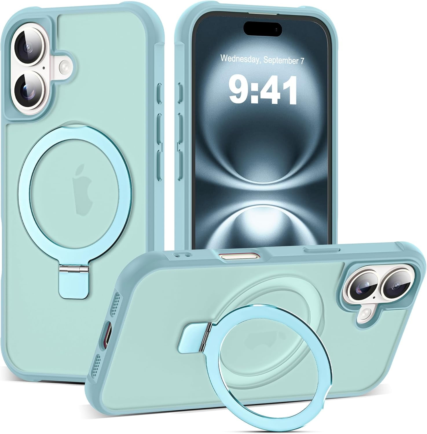 Compatible with iPhone 16E Case with Invisible Magnetic O-Ring Stand ...