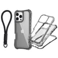 Compatible with iPhone 16e Case with Strap, Hybrid Clear Hard PC Back ...