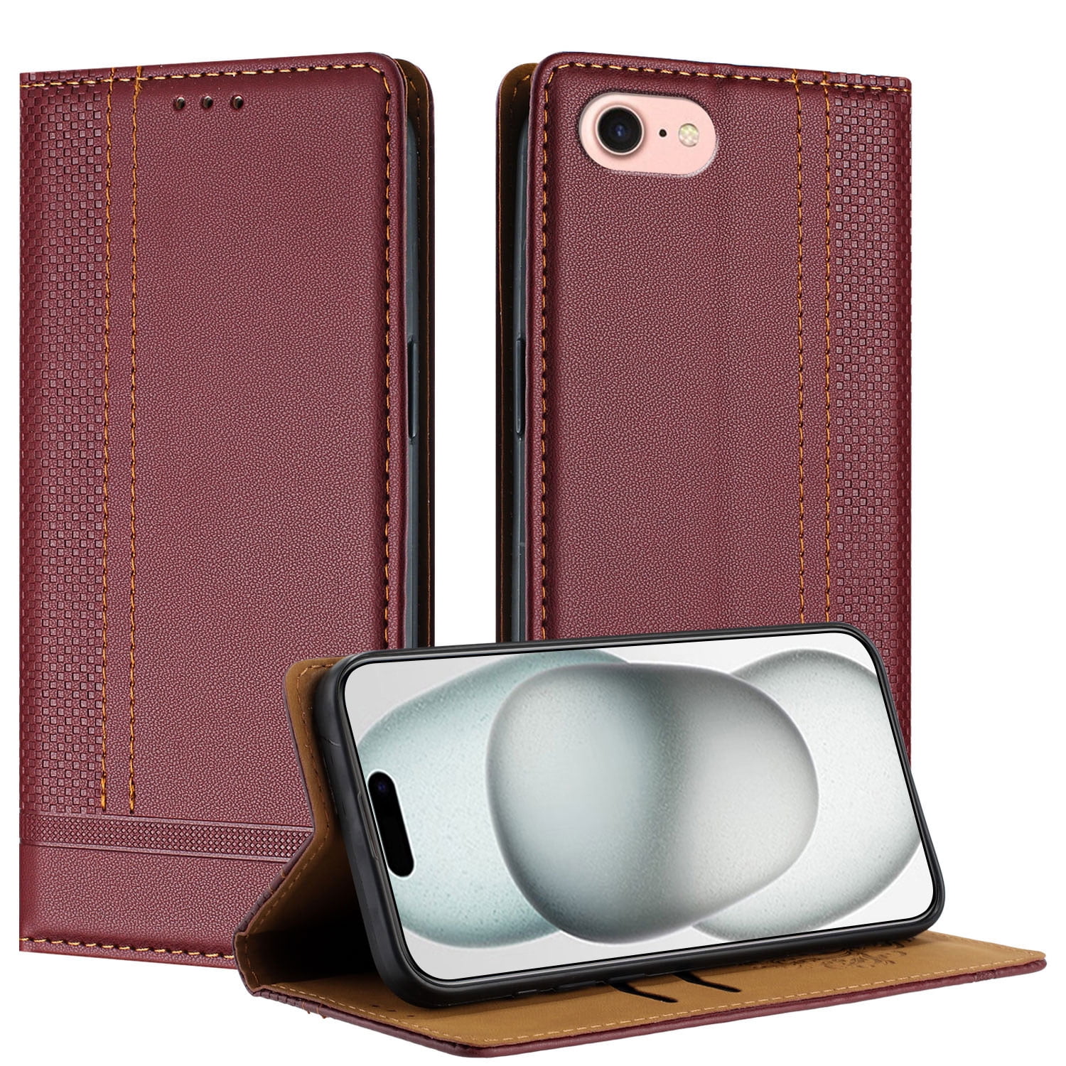 Compatible for iPhone 16e Wallet Case, PU Leather Folio Flip Protective ...