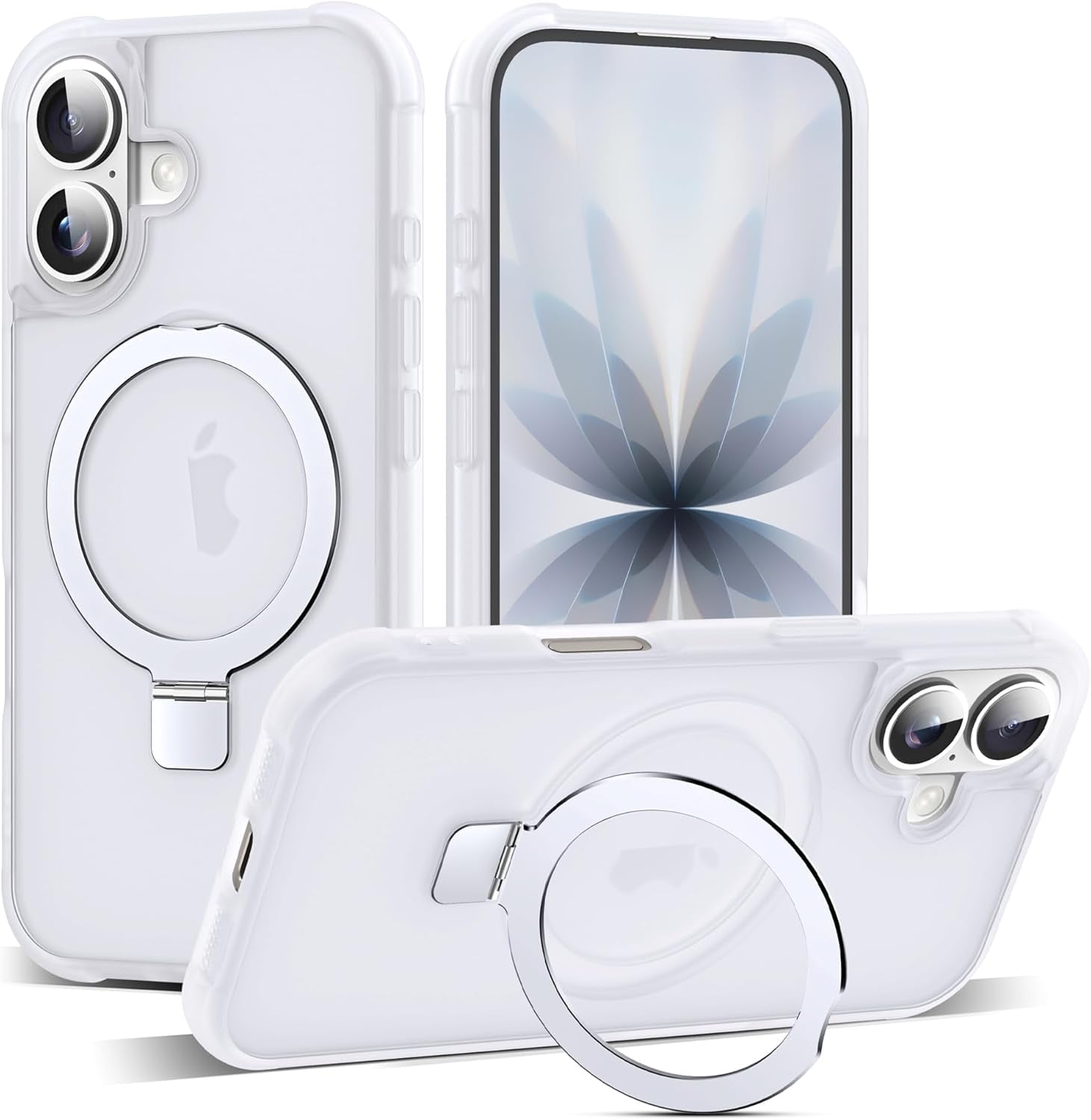 Compatible with iPhone 17 Case with Invisible Magnetic O-Ring Stand ...