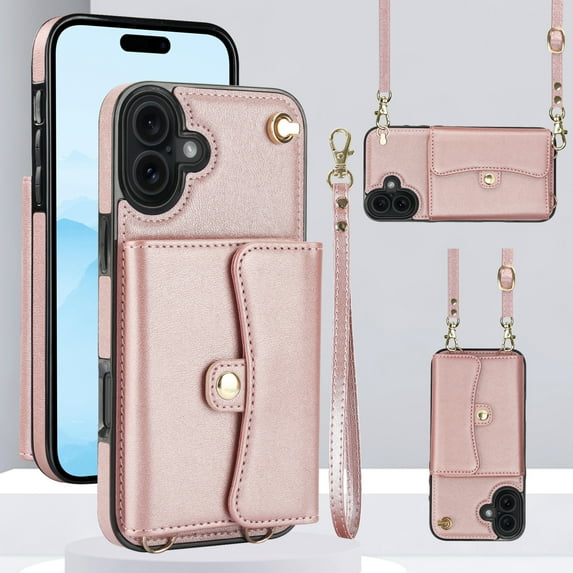 Compatible with iPhone 17 Crossbody Wallet Case with Card Holder for ...
