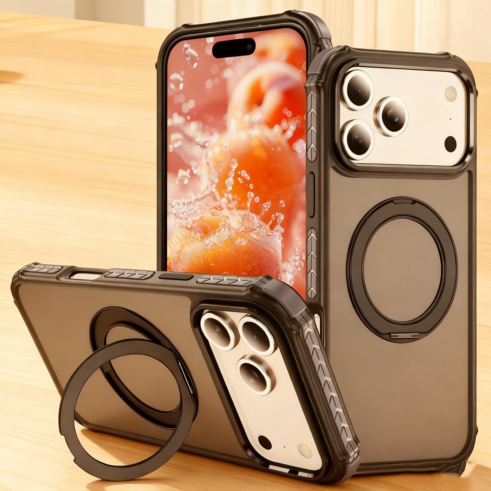 Compatible for iPhone 17 Pro Max Case with Invisible Ring Stand ...