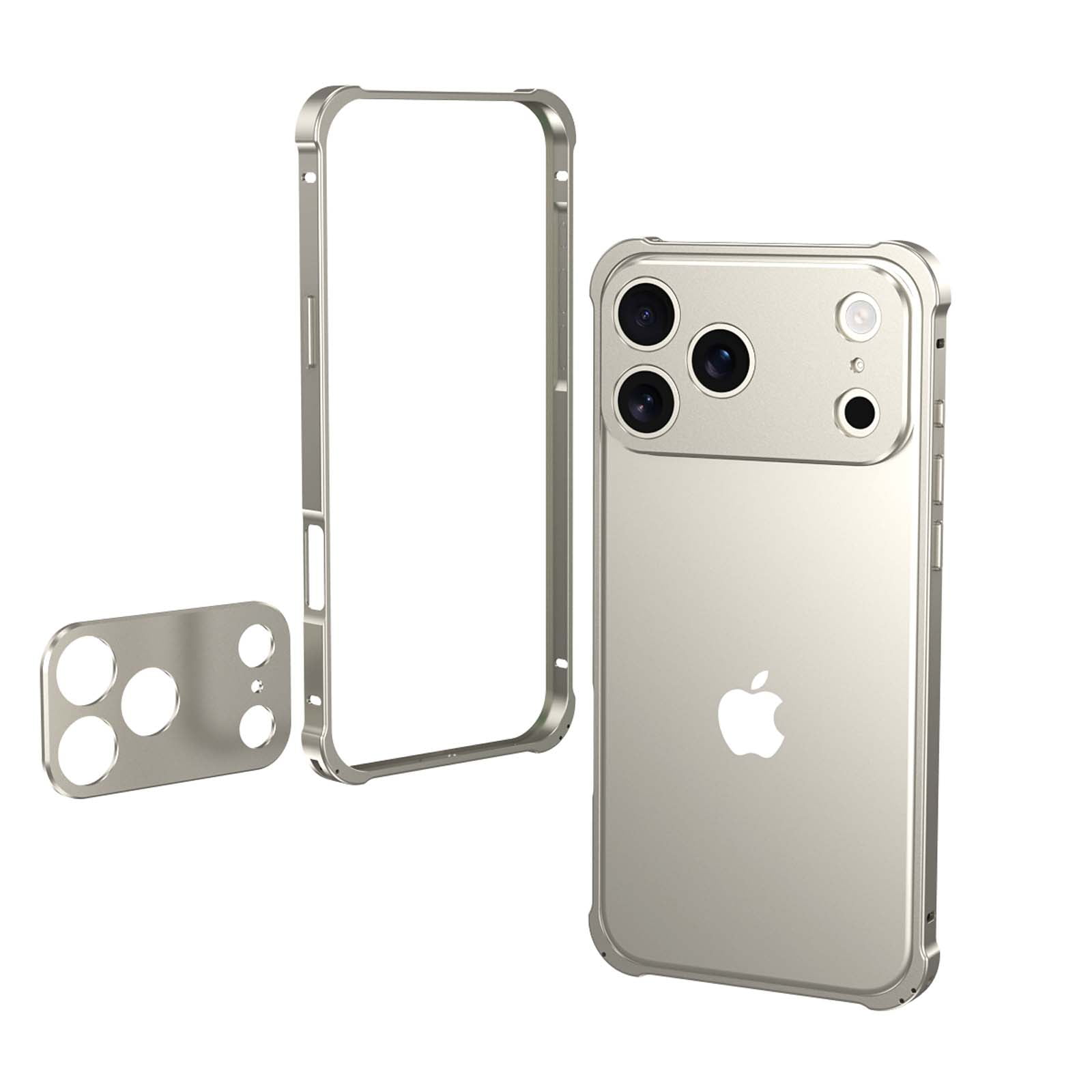 Compatible with iPhone 17 Pro Max Metal Bumper Phone Case,With Camer ...
