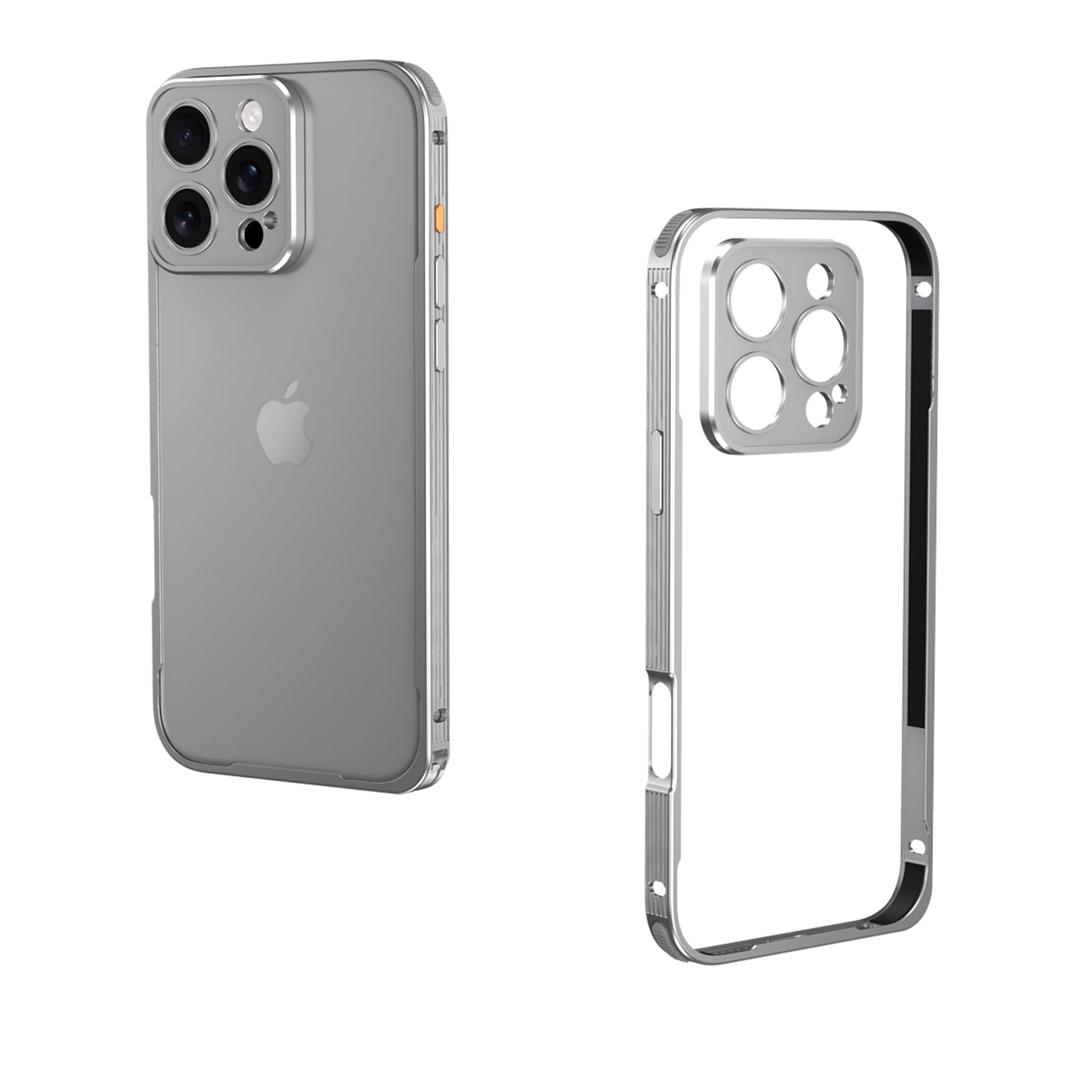 Compatible with iPhone 17 Pro Metal Bumper Phone Case,Anti-fall ...