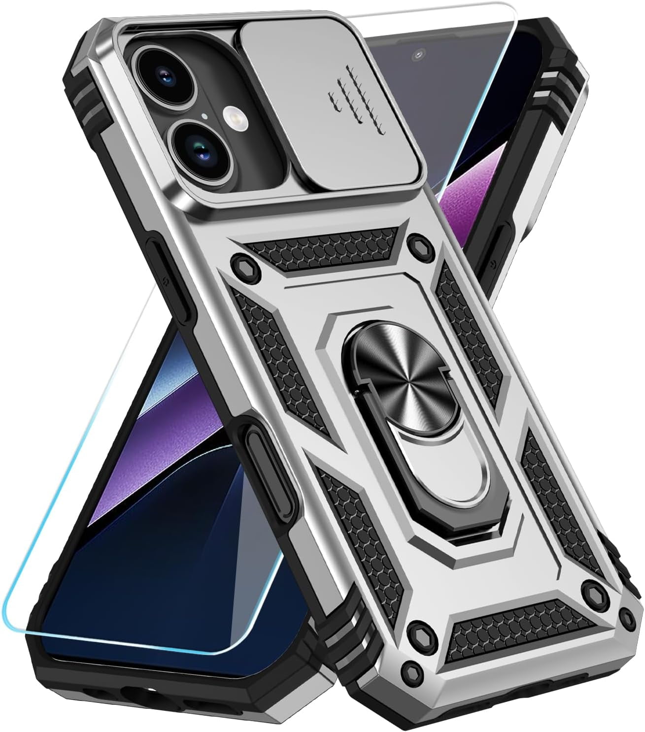 Compatible with iPhone 17 pro max Case with HD Screen Protector & Slide ...