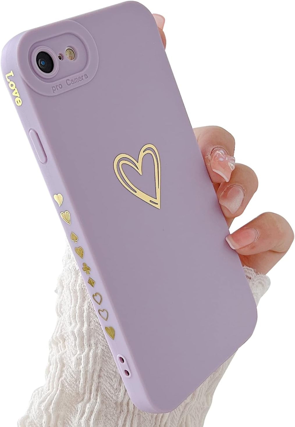 Compatible with iPhone 6/6S Case for Women Girl,Cute Plated Love Heart ...