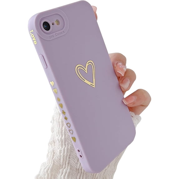 Compatible with iPhone 6/6S Case for Women Girl,Cute Plated Love Heart ...