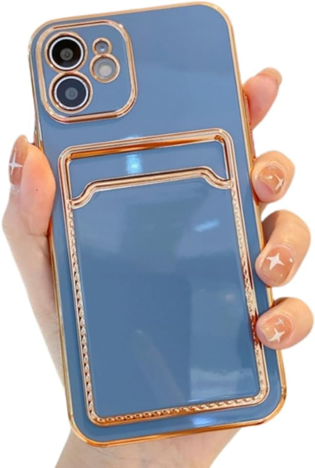 Compatible with iPhone Case,Electro Plated Bumper Credit Card Slot ...