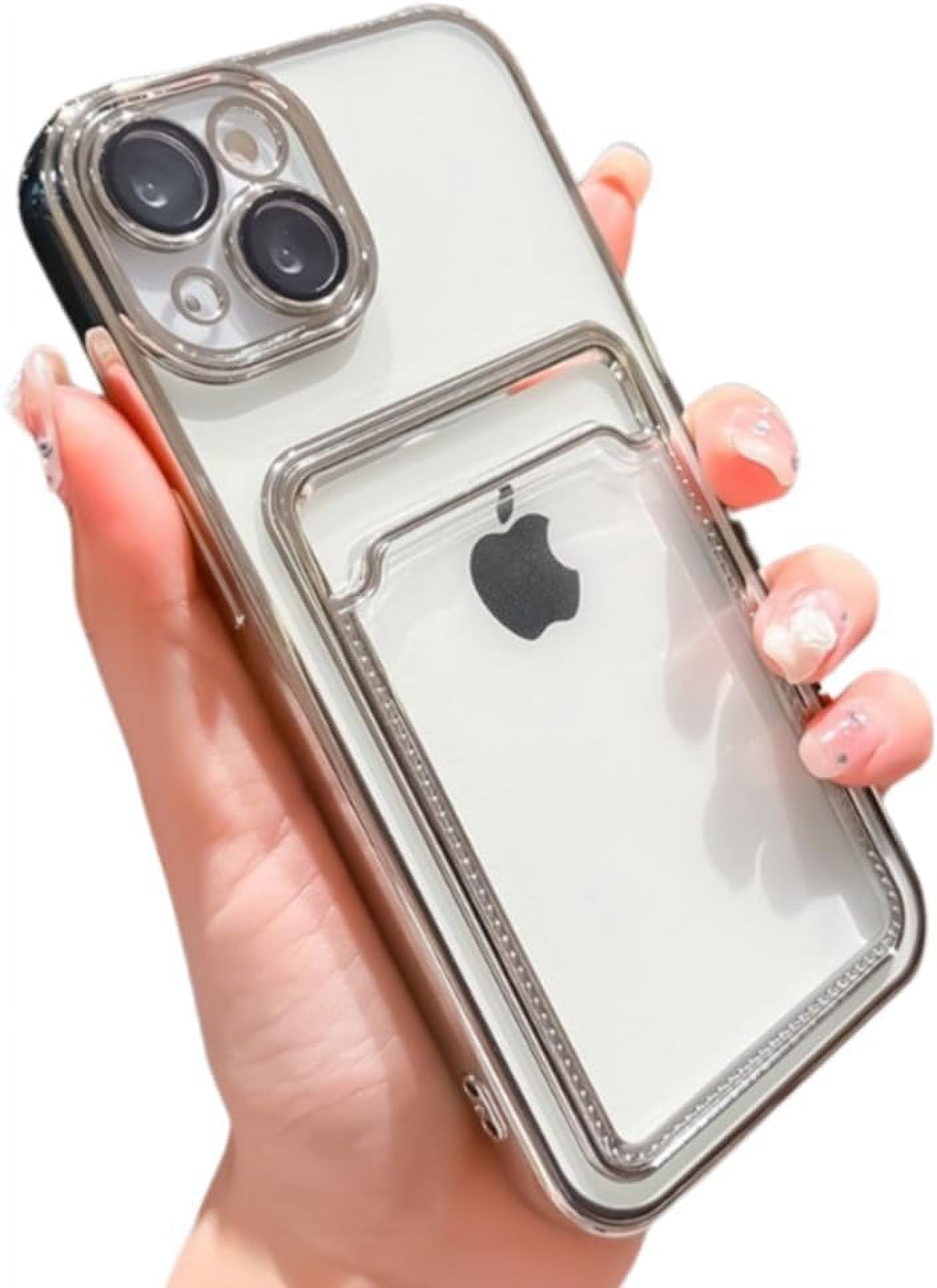 Compatible with iPhone Case,Electro Plated Credit Card Slot Holder ...