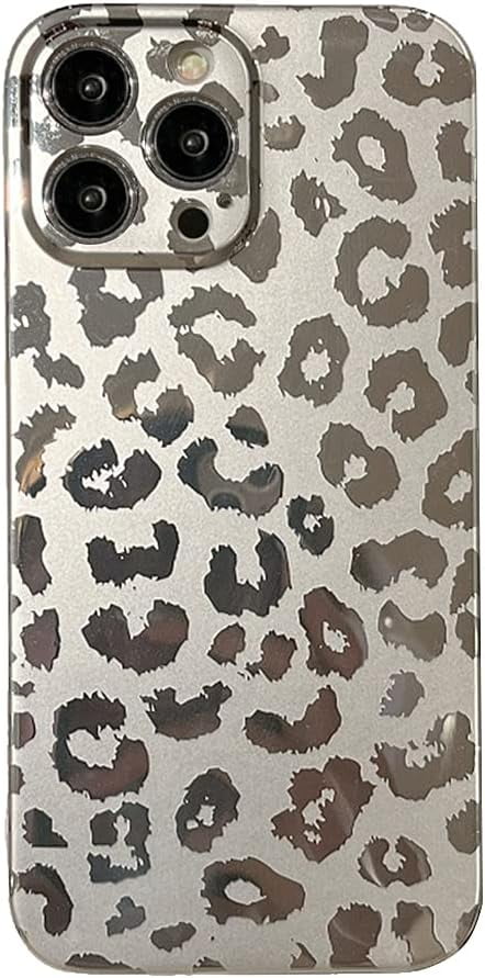 Compatible with iPhone Case,Electro Plated Design Cheetah Leopard Print Pattern Camera Lens ...