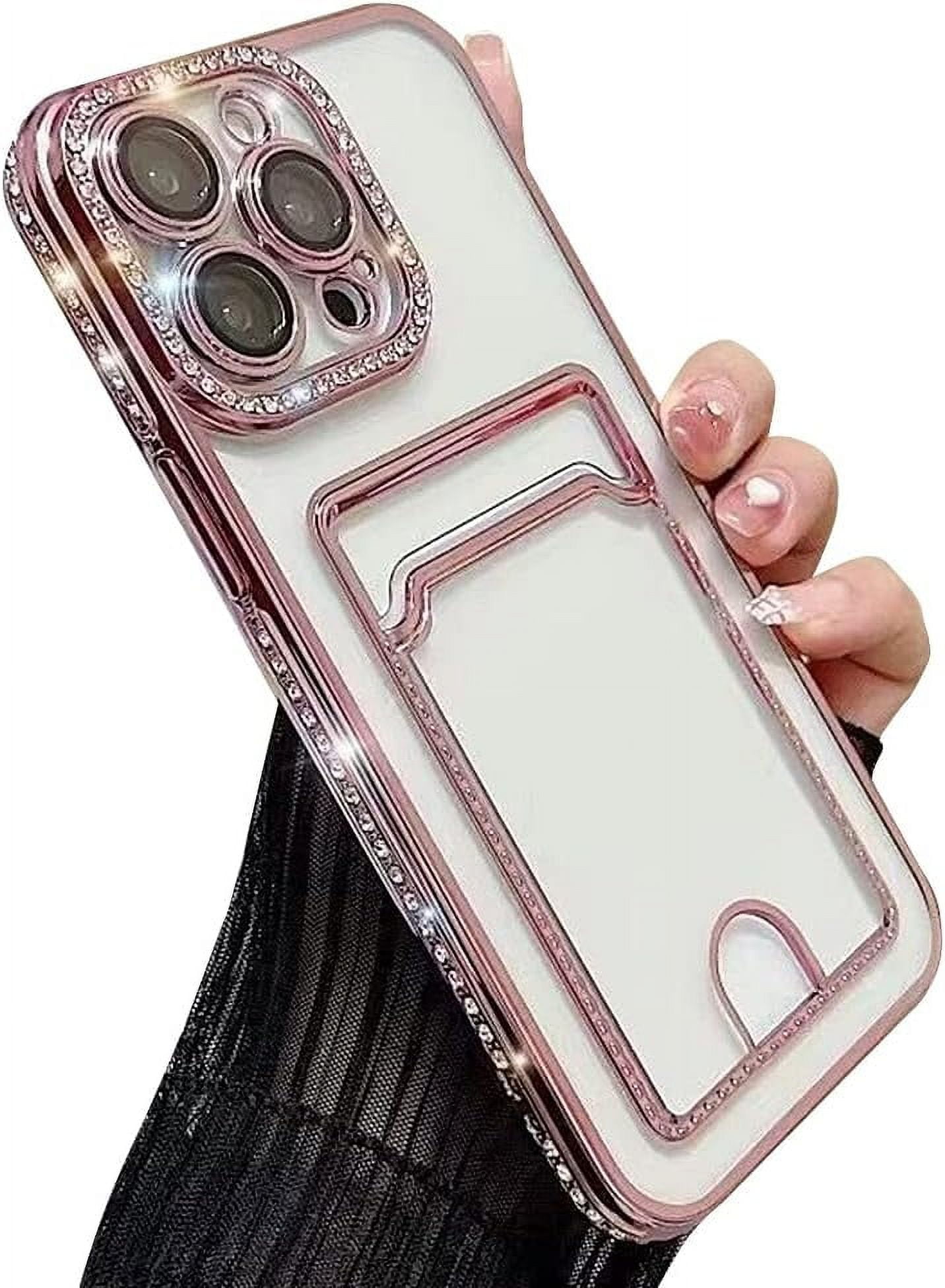 Compatible with iPhone Case,Glitter Diamond Credit Card Slot Holder ...