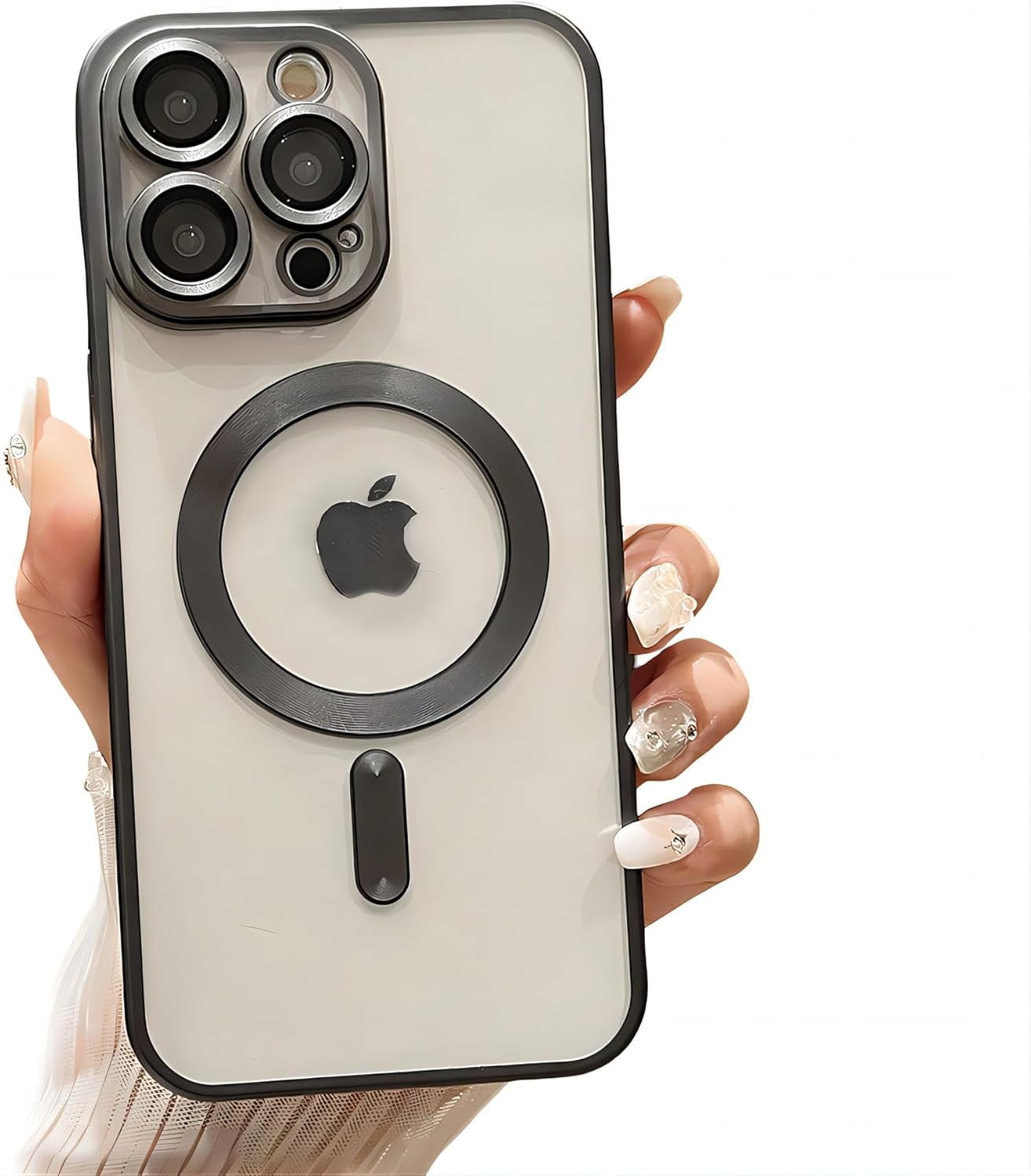 Compatible with iPhone Case,Magnetic Clear Electro Plated Bumper Design ...