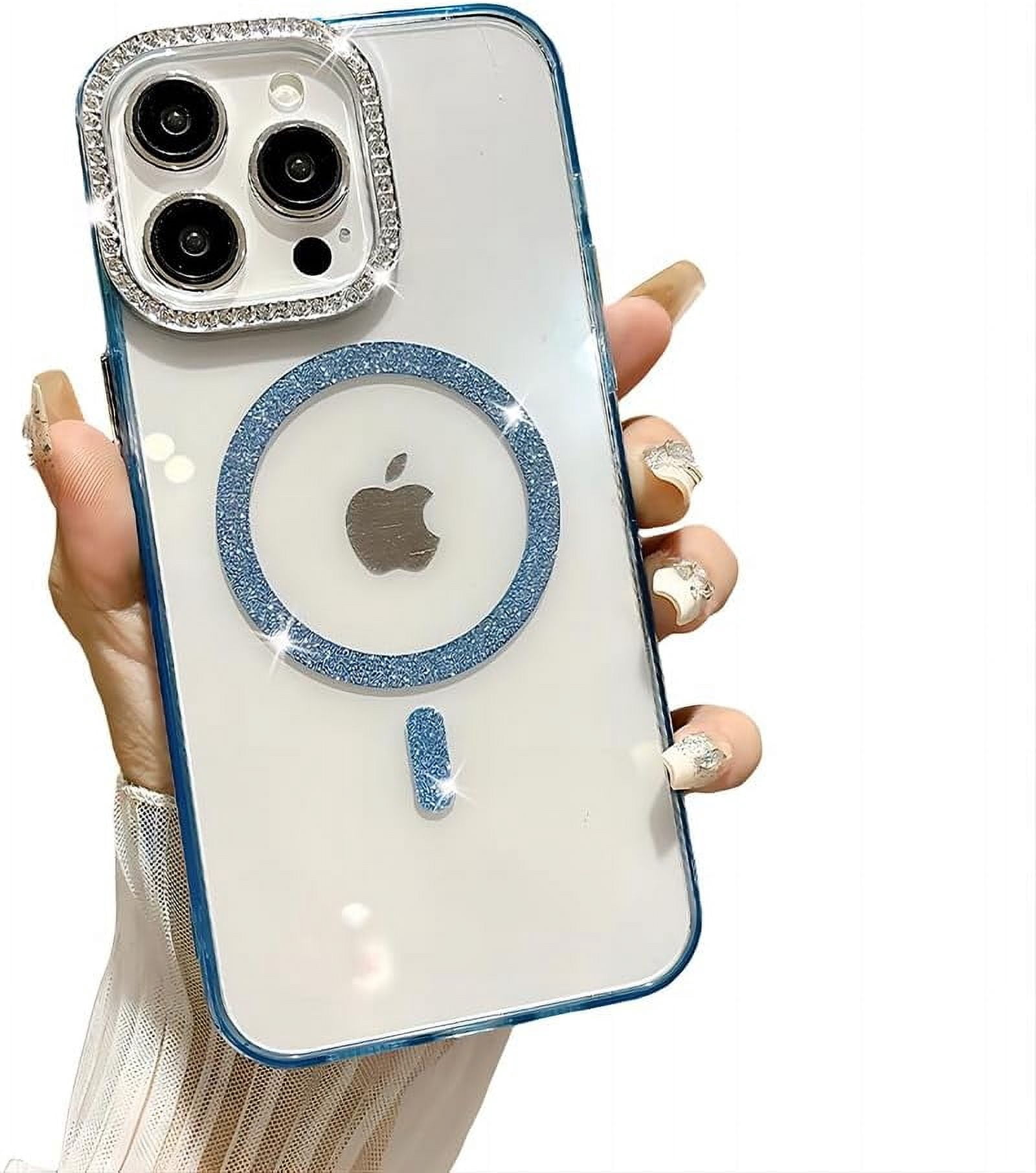 Compatible with iPhone Case,Magnetic Crystal Clear Giltter Diamond ...