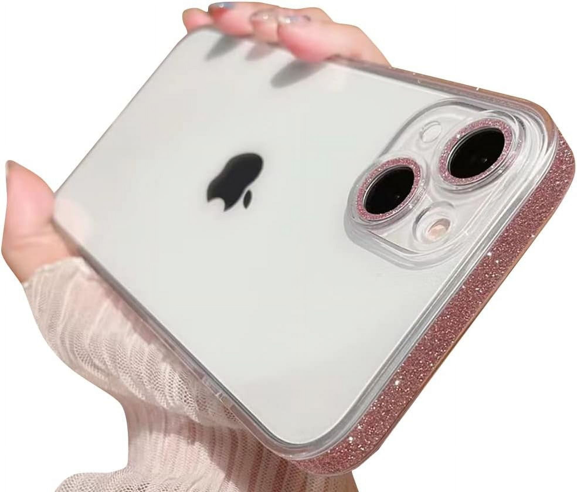 Compatible with iPhone Case,Transparent Glitter Sparkle Bling Camera ...