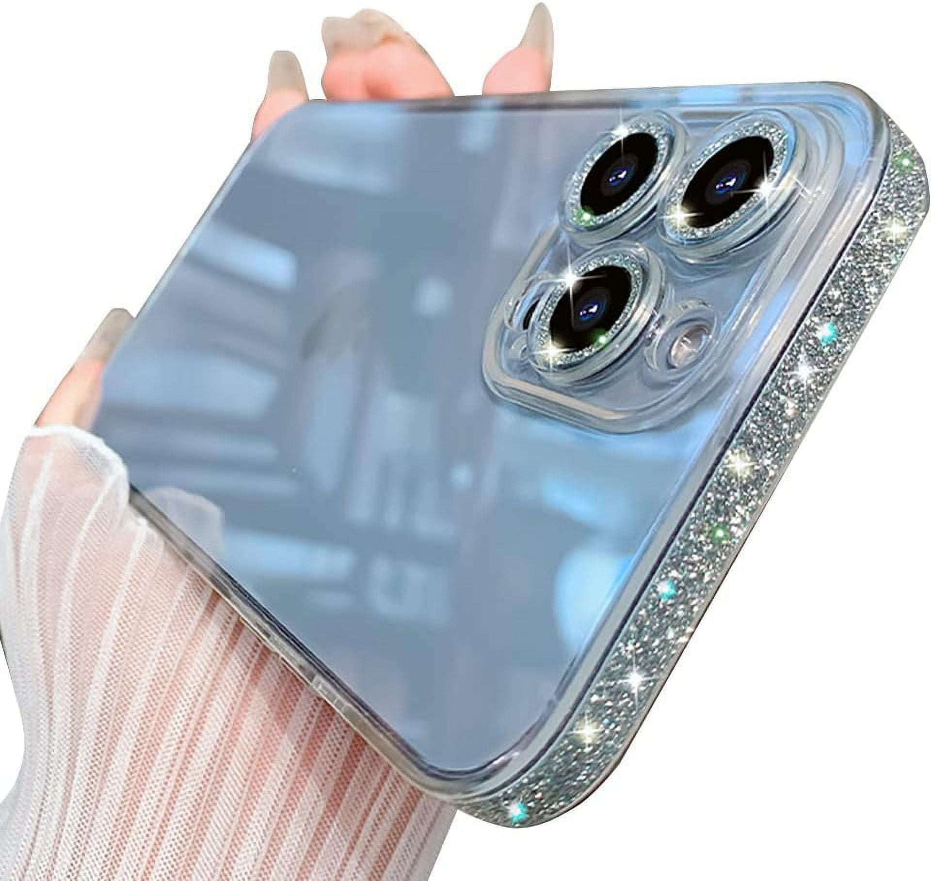 Compatible with iPhone Case,Transparent Glitter Sparkle Bling Camera ...