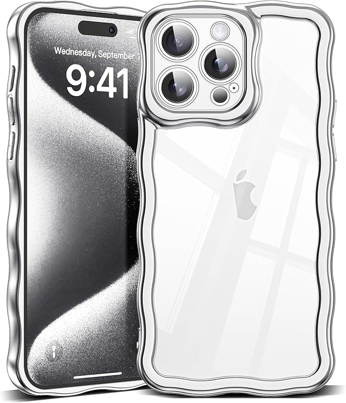 Compatible with iPhone SE/7/8 Case 4.7", Cute Kawaii Curly Wave Frame ...