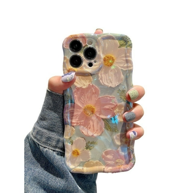 Compatible with iPhone Women's Case, Cute Curly Wave Bezel Styling for IPhone 16/15/14/13 (pro ...