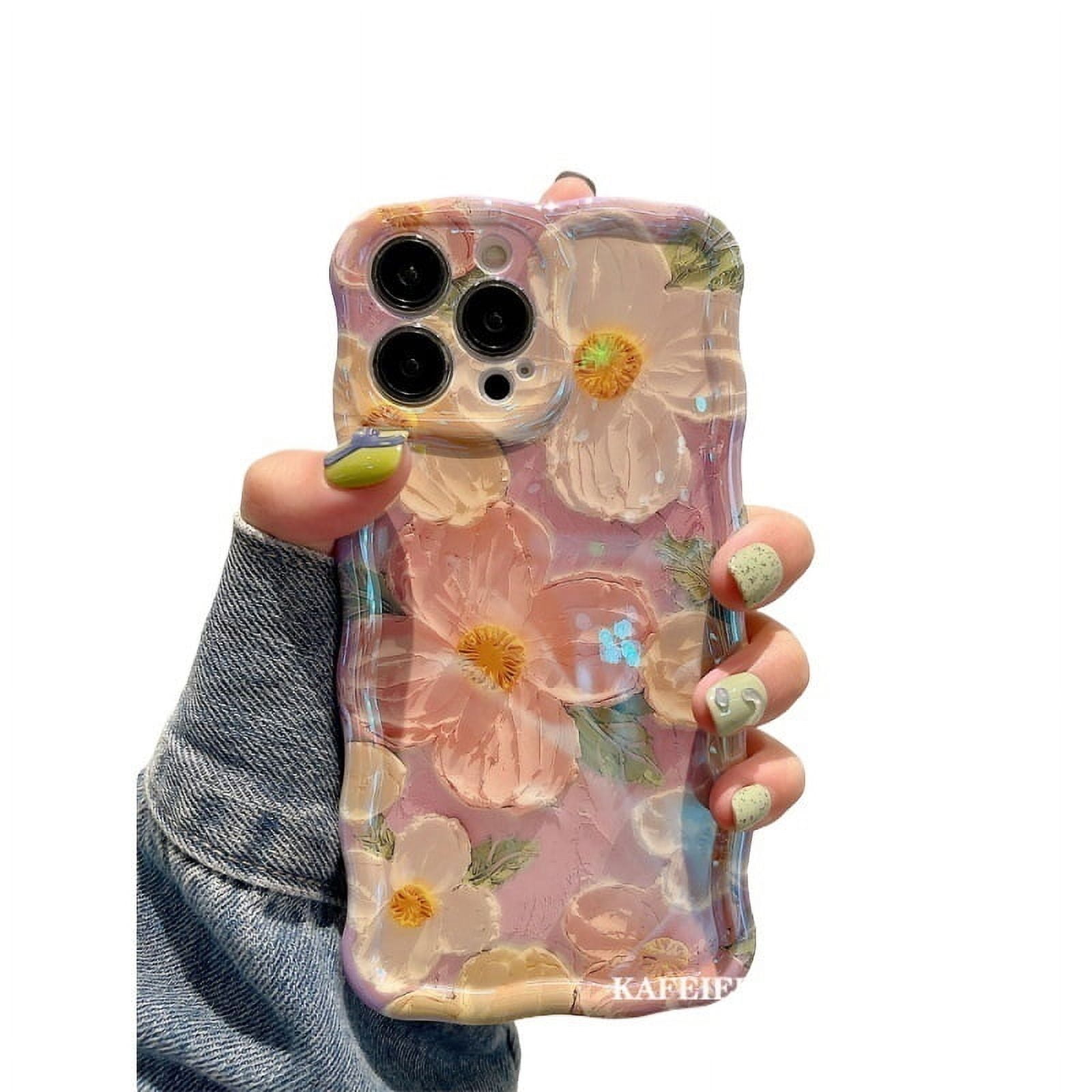 Compatible with iPhone Women's Case, Cute Curly Wave Bezel Styling for ...