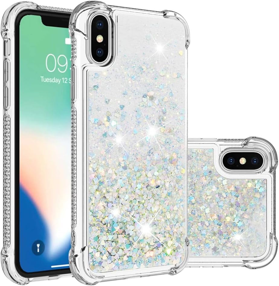 Compatible with iPhone X Case Glitter Liquid Cute Clear Phone Case ...
