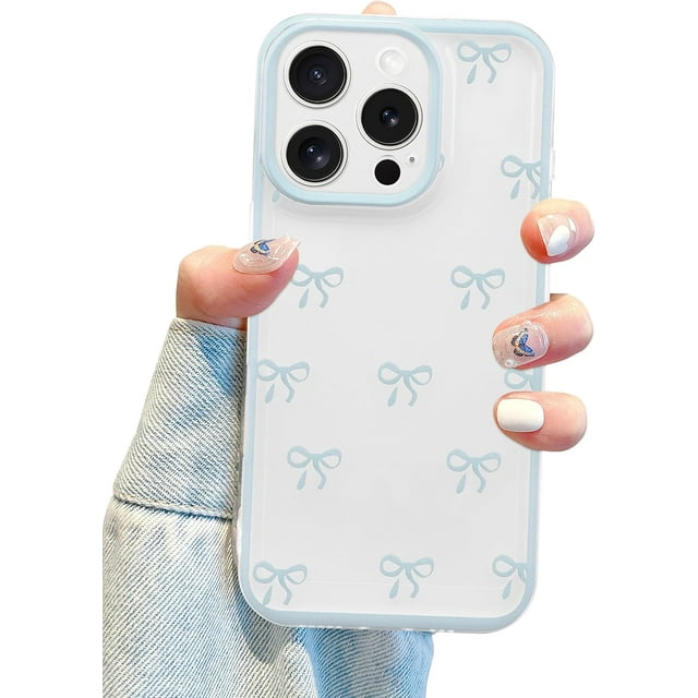 Compatible with iPhone XR Bow Phone Case, Cute Clear Pink Ribbon ...