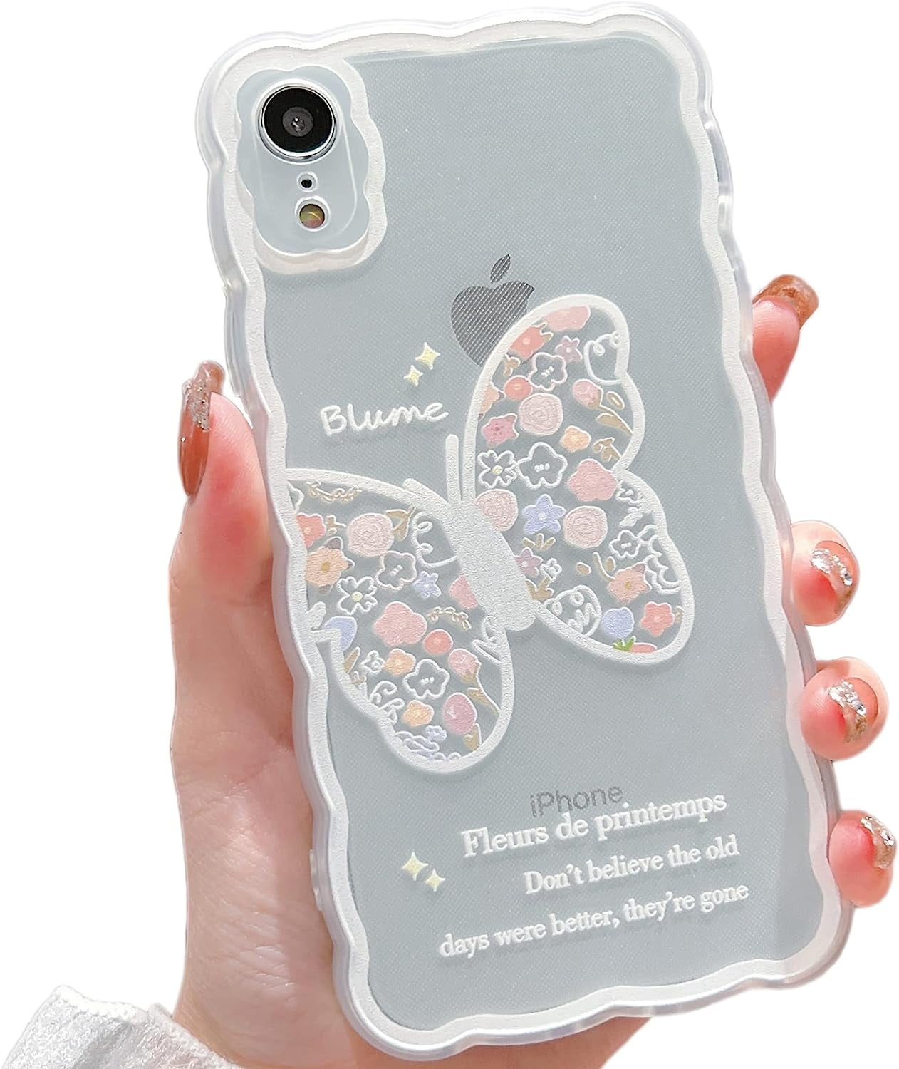 Compatible with iPhone XR Case Cute Cartoon Floral Butterfly Design for ...