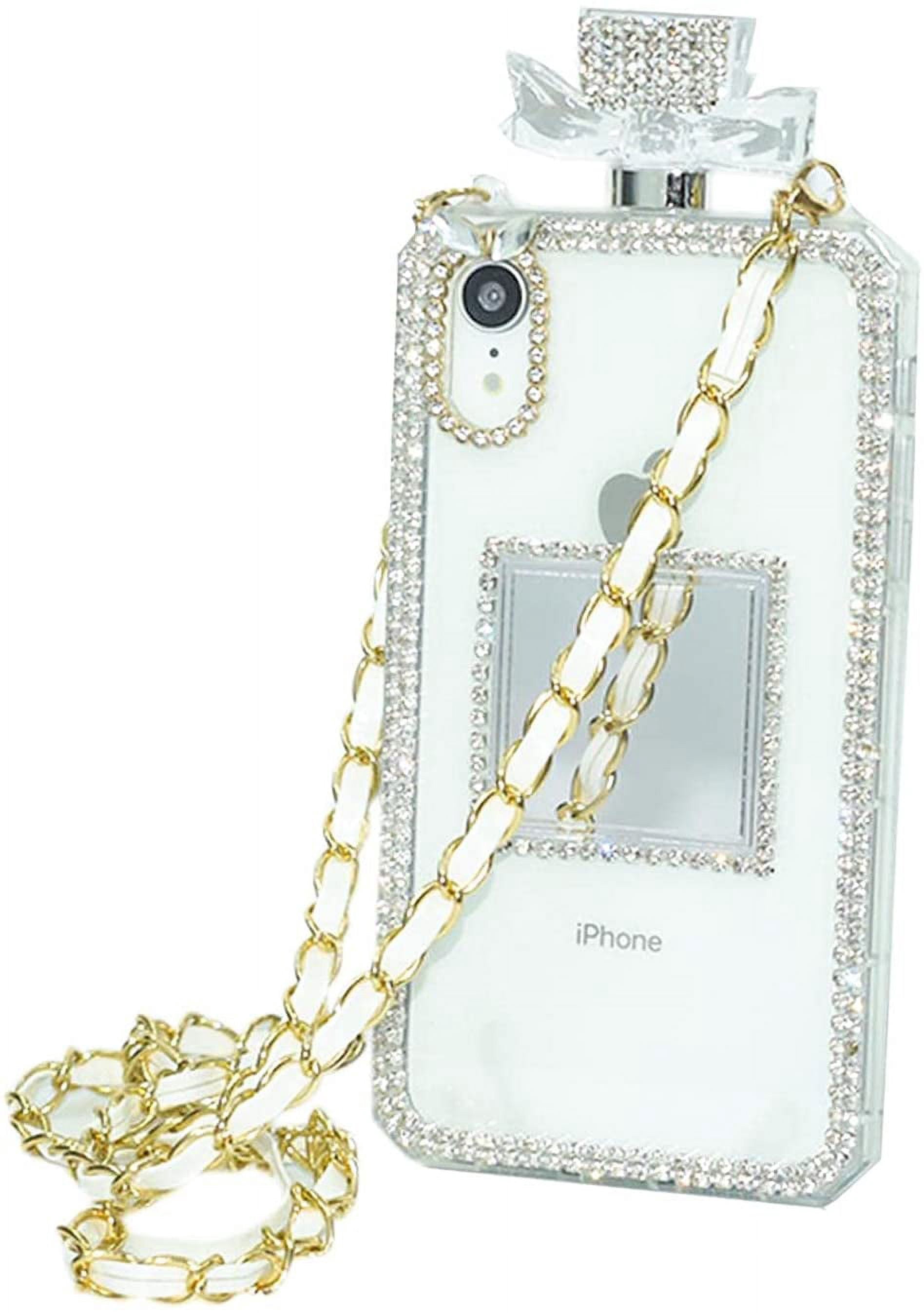 Compatible with iPhone XR Case, Perfume Bottle Cover with Necklace Neck ...