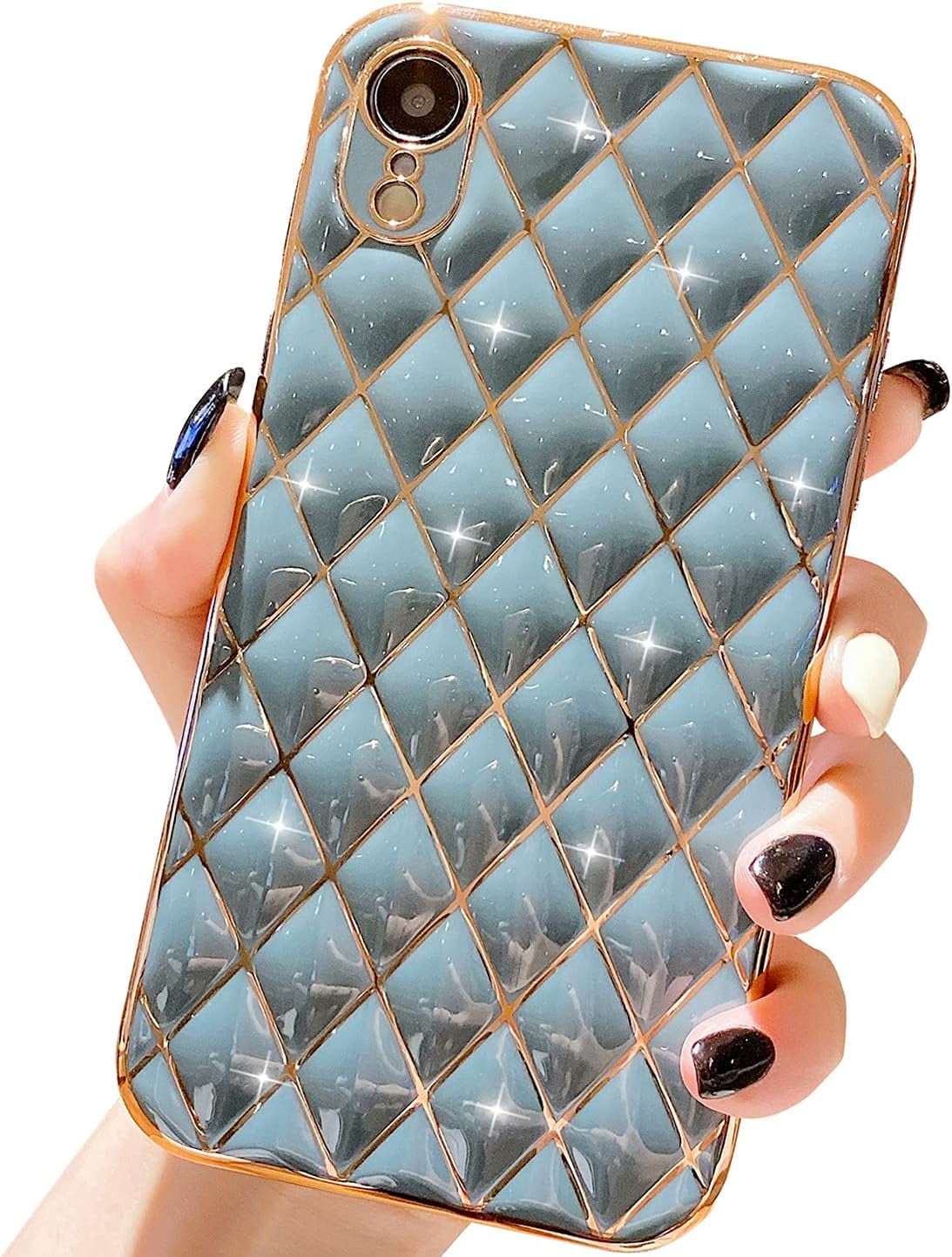 Compatible with iPhone XR Case for Women Girls,Luxury Gold Plating ...