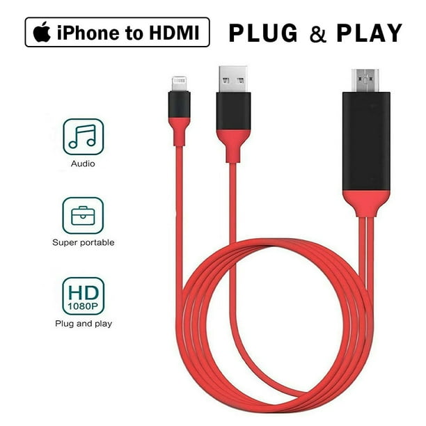 Compatible with iPhone iPad to HDMI Adapter Cable,6.5ft Digital AV ...