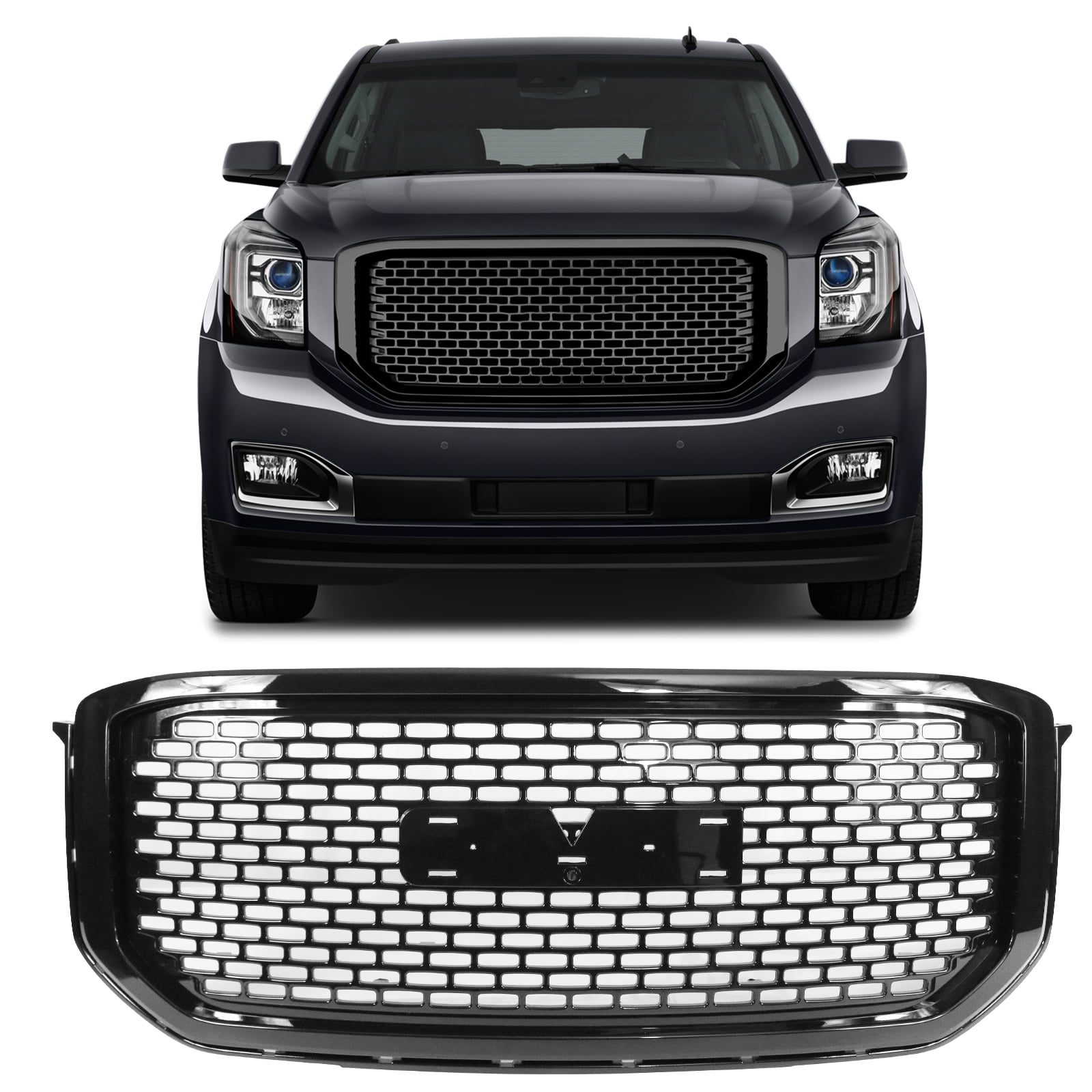 Compatible with 15-16 GMC Yukon XL Mesh Style Front Grille Grill ABS ...