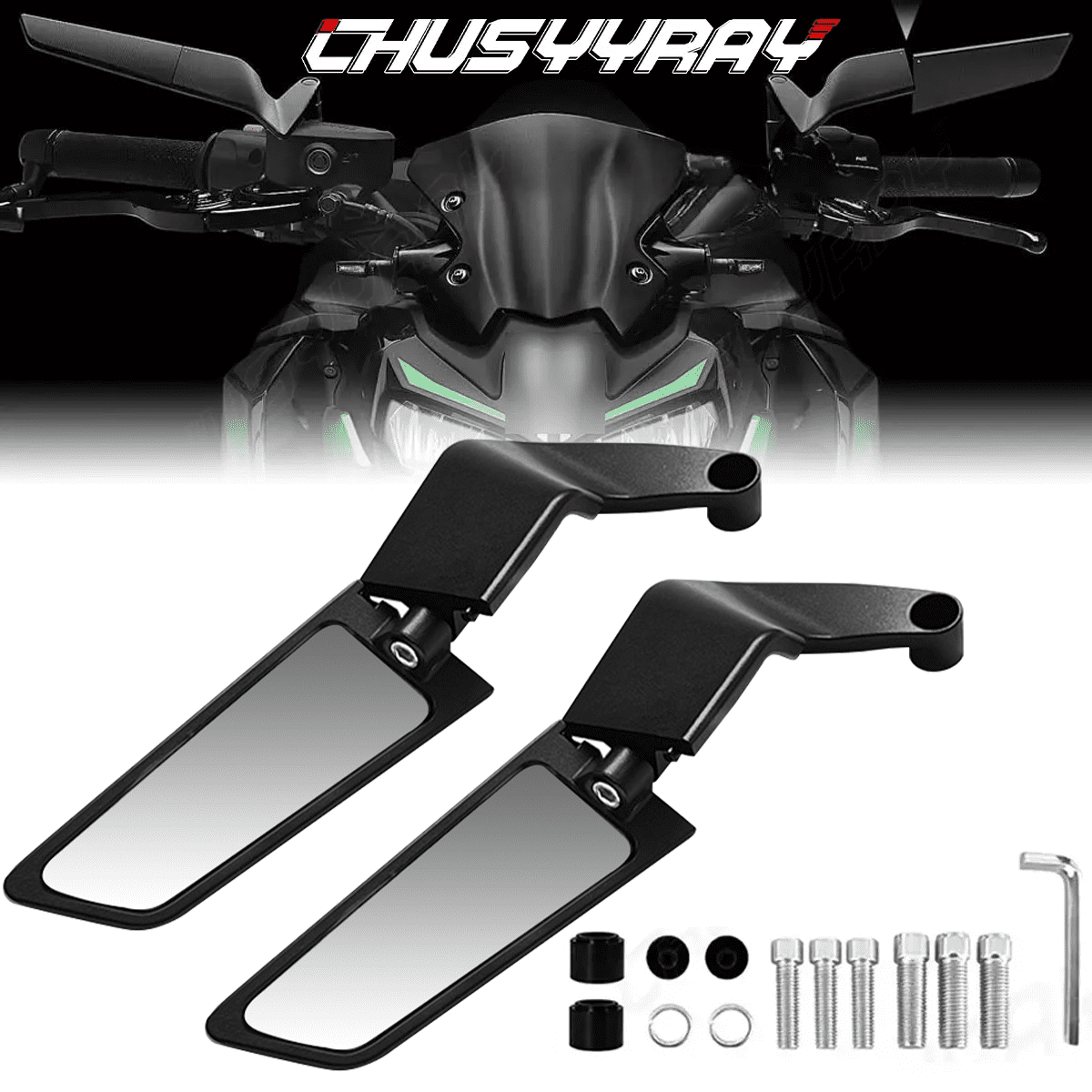 Compatible with 2017-2024 Kawasaki Z900 Wind Wing Adjustable Rotating ...