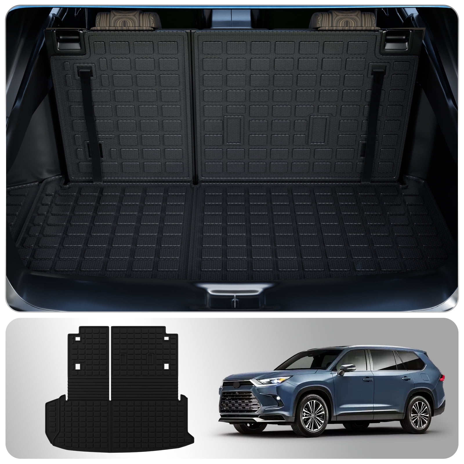 Bomely Toyota Grand Highlander Cargo Liner, TPE Material, Black ...