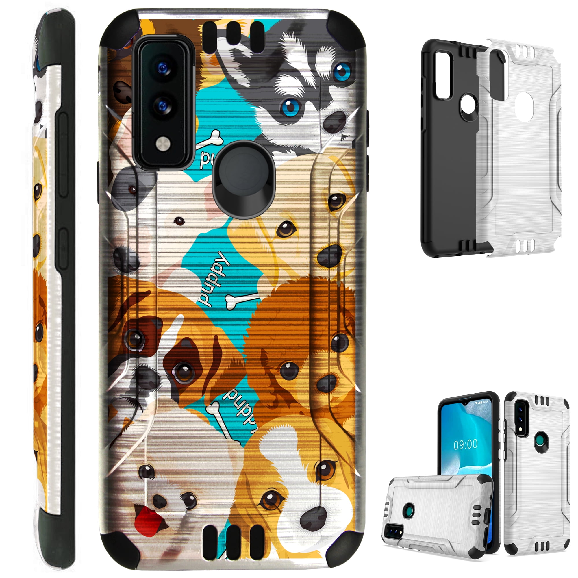 Compatible with AT&T Maestro 3 Brushed Metal Texture Hybrid Silver ...