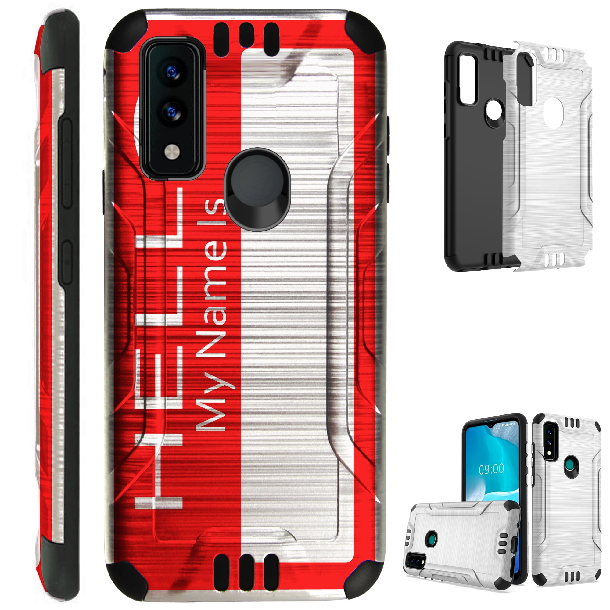 Compatible with AT&T Maestro 3 Brushed Metal Texture Hybrid Silver ...