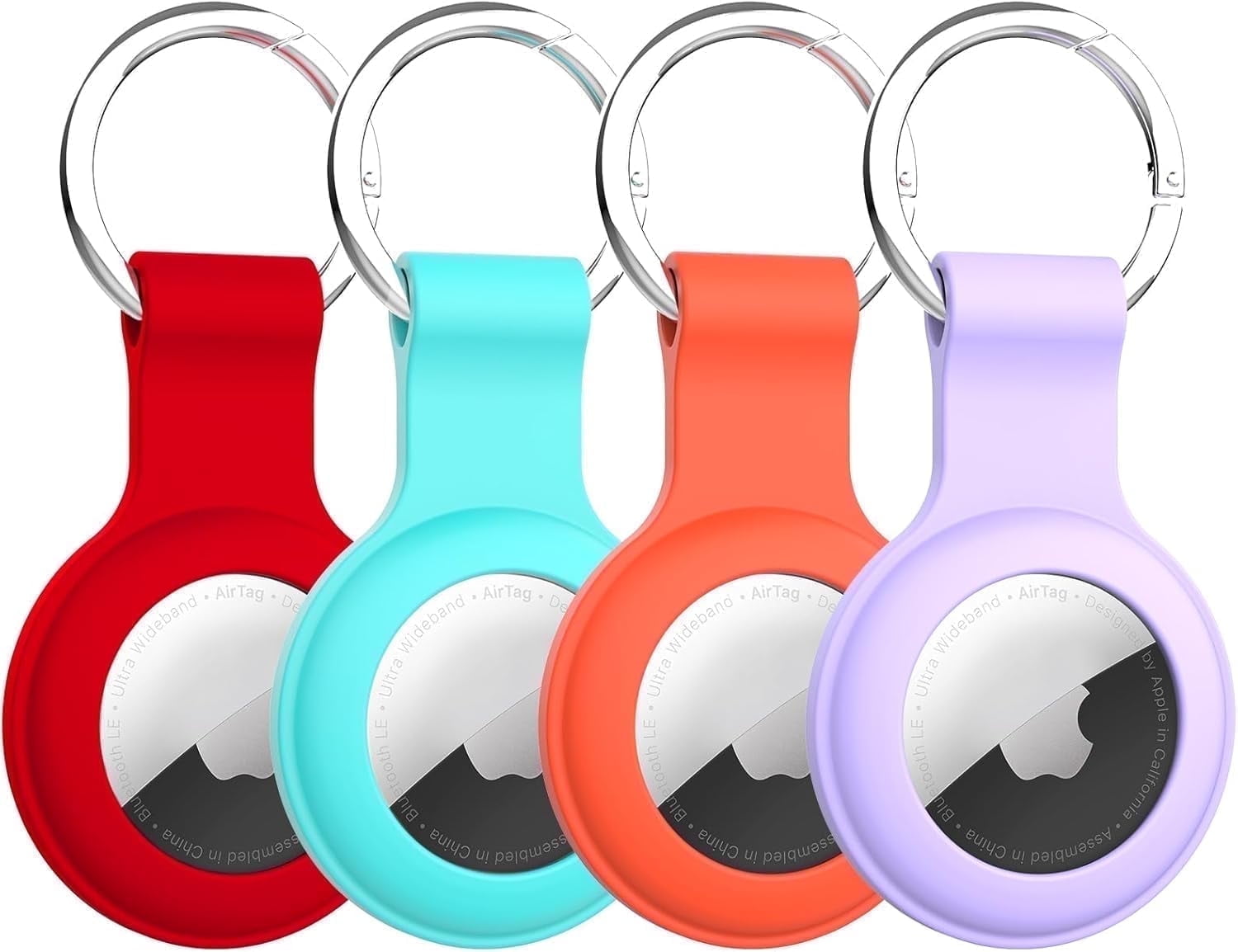 LuckySunDecorQZ, Silicone AirTag Case Keychain 4 Pack, Waterproof Item ...