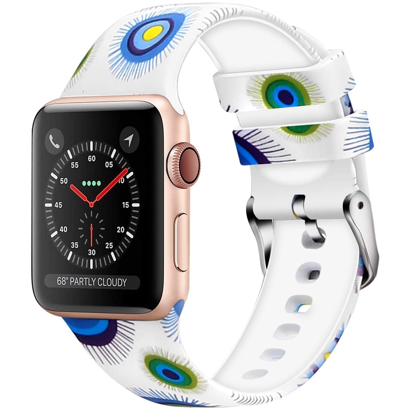 Compatible with Apple Watch Band, Pattern Print Rubber Sports Wristband ...