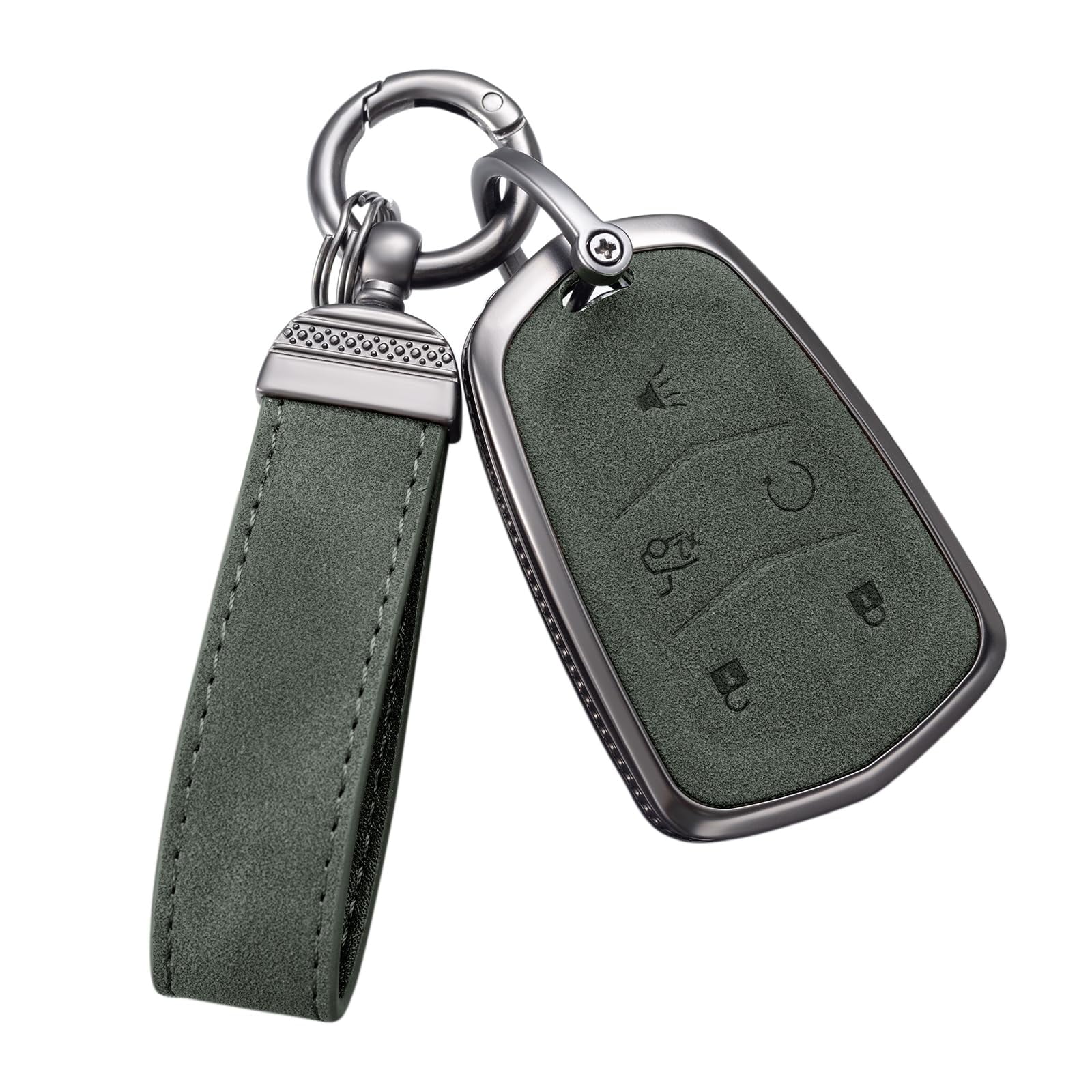 Compatible with Cadillac Key Fob Cover with Keychain Leather Key Case ...
