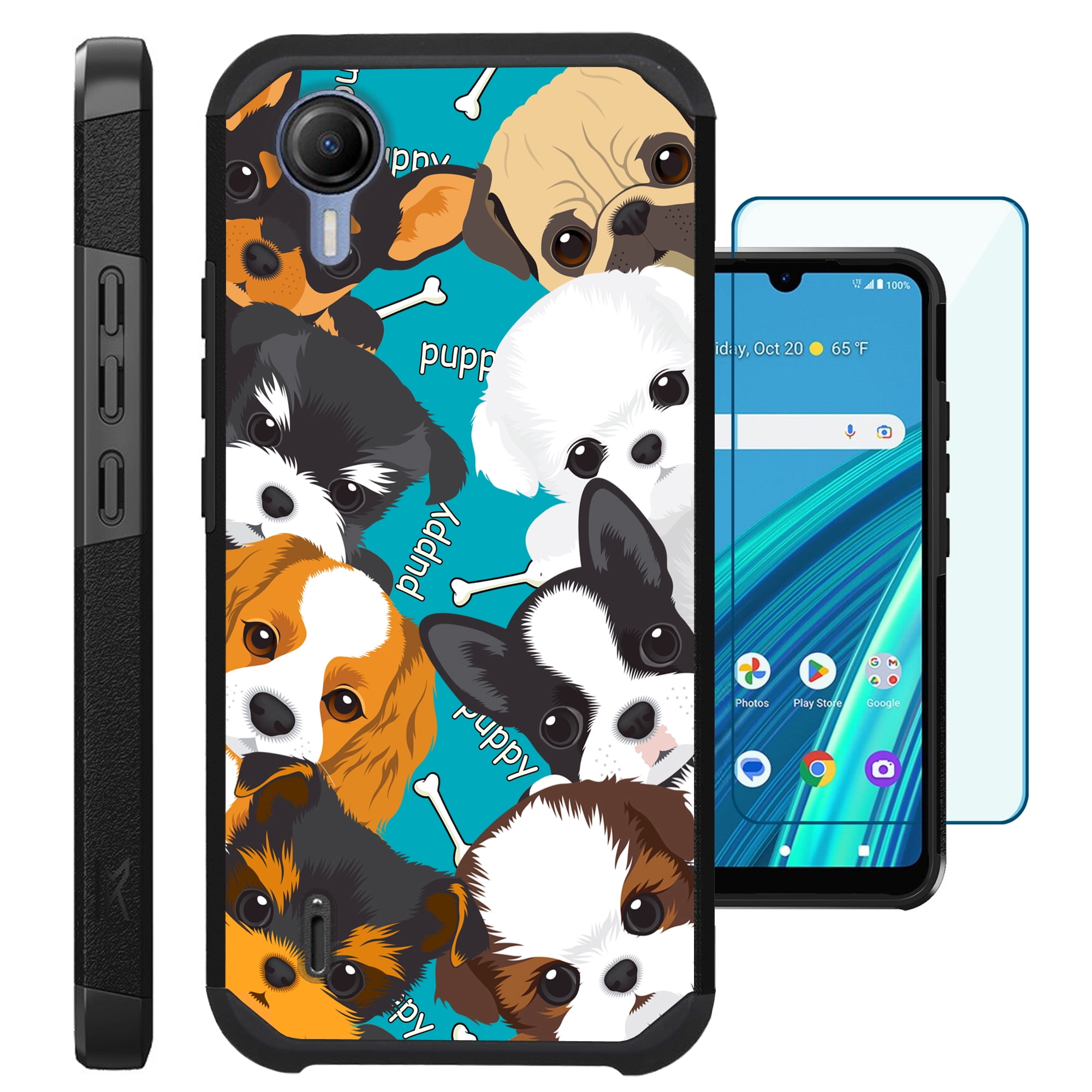 Compatible with Cricket Debut S2 | AT&T Calypso 4; Hybrid Fusion Guard Phone Case Cover ...