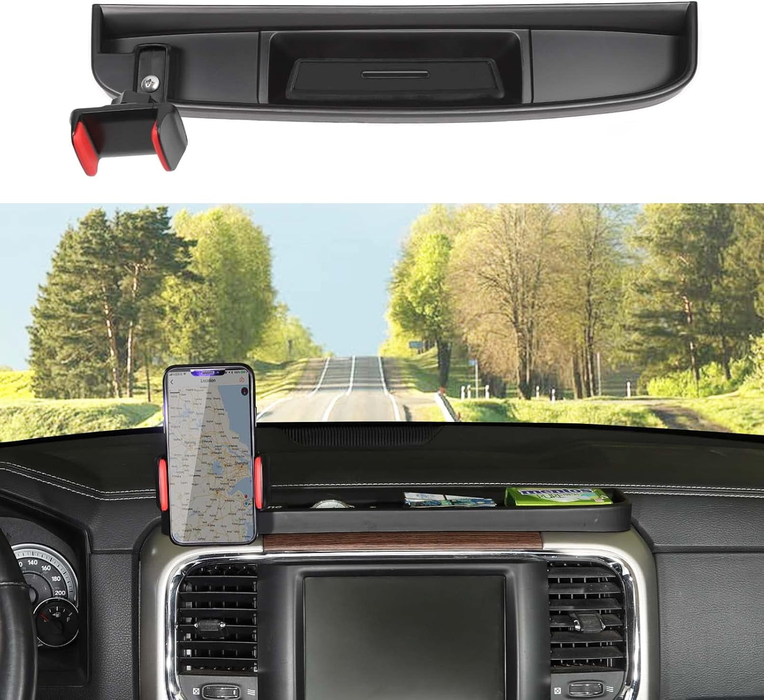 Compatible with Dodge Ram 2012-2017, Cell Phone Holder Mount Dashboard ...