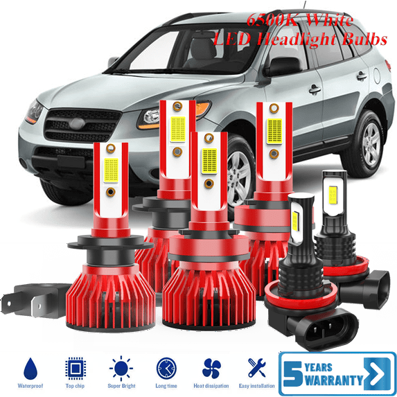 Compatible with For Hyundai Santa Fe Sport 2013-2016 Lamp Set 6 Pack ...